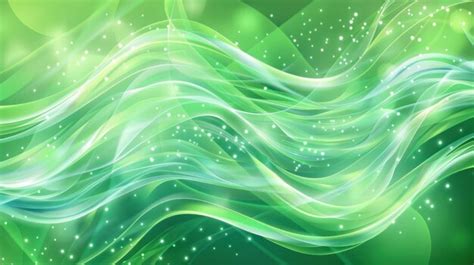 Premium Photo Abstract Green Wave Background With Glimmering Lights
