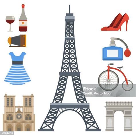 유명한 파리 아이콘 벡터 요리 전통 현대 프랑스 문화 유럽 여행 에펠 패션 디자인 건축 기호 그림 메이크업 화장품에 대한 스톡 벡터 아트 및 기타 이미지 Istock