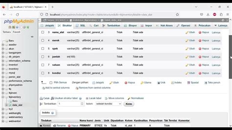 cara membuat database di phpmyadmin youtube