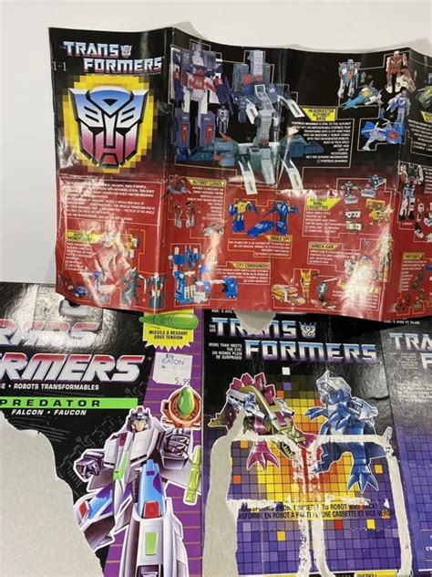 Vintage Transformers Card Back Lot Original Packaging Boxes G1 Falcon