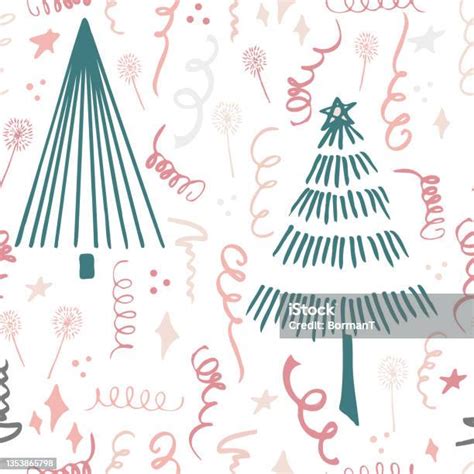 크리스마스 배경 파티 축하 벡터 원활한 패턴 사탕 선물과 스파클러와 크리스마스 트리를 양식에 일치시 포장지 초대장 종이 및 카드 웹 사이트 배경에 대한 배경 화면 0명에