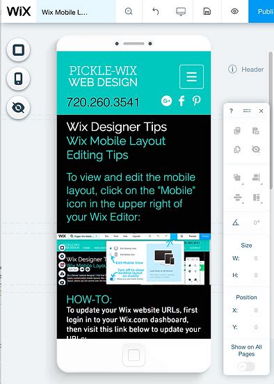 mobile layout editing in wix denver website designer tips