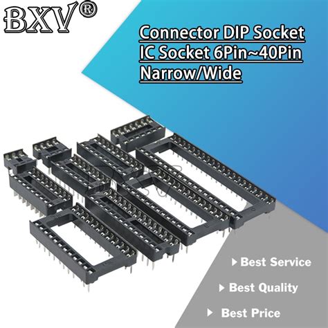 Set 10 Ổ Cắm ic dip6 dip8 dip14 dip16 dip18 dip20 dip28 dip40 dip 6 8 14 16 18 20 24 28 40 pin