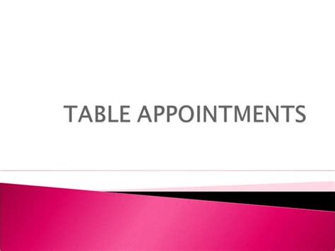 Food And Beverage Services Table Appointments Pptx