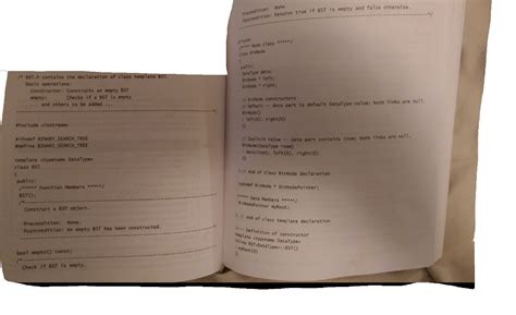 solved bst h contains the declaration of class template bst