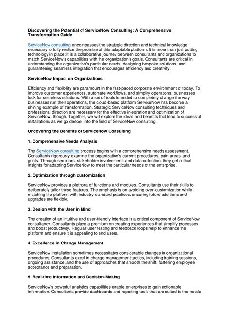 Ppt Discovering The Potential Of Servicenow Consulting A