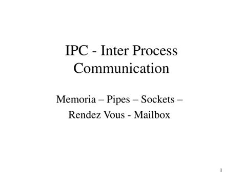 PPT IPC Inter Process Communication PowerPoint Presentation Free Download ID 4371452