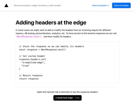 adding response headers in edge middleware
