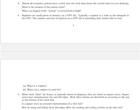 Solved Almost All Computer Systems Have A Clock Not The Chegg Com