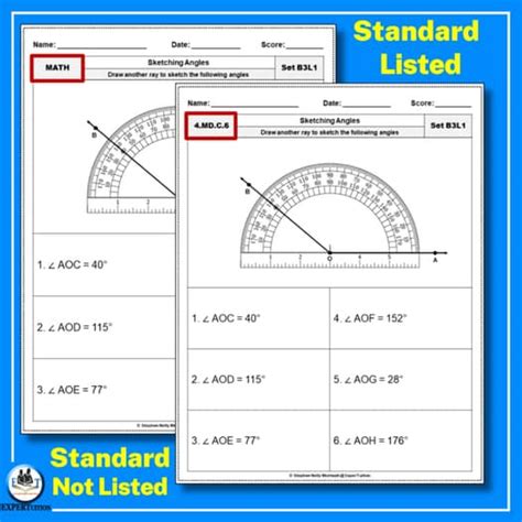 Angle Concepts Measuring And Sketching Angles And Additive Angles
