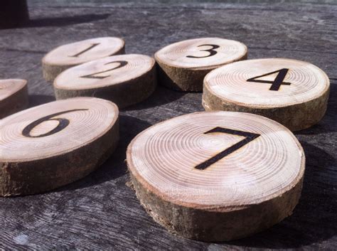 Rustic Hardwood Table Number Log Slices 9 12x2cm Etsy Uk
