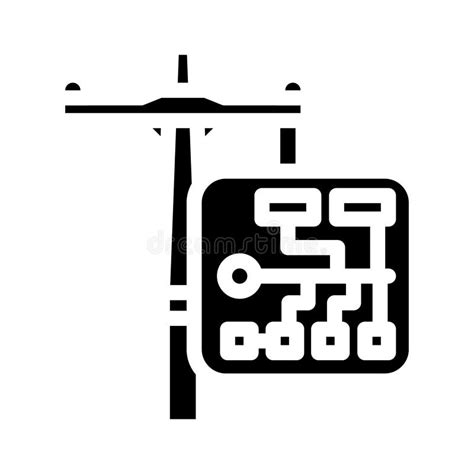 Microgrids Electric Glyph Icon Vector Illustration Stock Illustration Illustration Of Power
