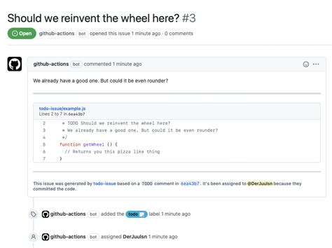 Todo Issue Actions GitHub Marketplace GitHub