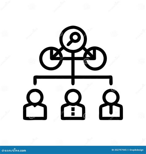 Corporate Structure Vector Line Icons Set Organisation Hierarchy Network Framework