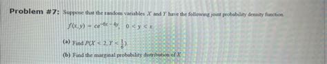 Solved Roblem Suppose That The Random Variables X And Y Chegg