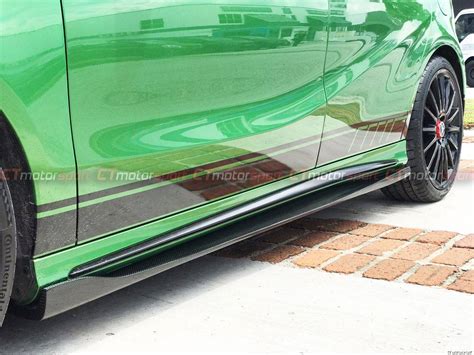 Mercedes Benz A Class W176 Installed Varis Side Skirt Carbon Fiber Lip
