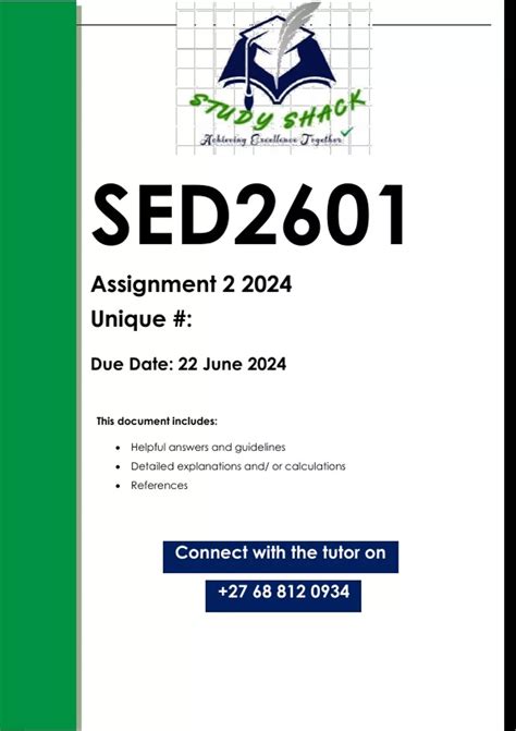 SED2601 Assignment 2 QUALITY ANSWERS 2024 Sociology Of Education SED2601 SED2601 Stuvia SA