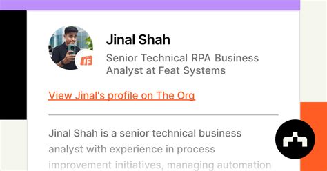 Jinal Shah Senior Technical Rpa Business Analyst At Feat Systems The Org