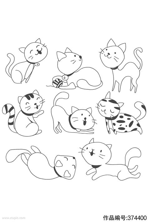 猫矢量图简笔画 猫矢量图 猫矢量图素材 第3页 大山谷图库