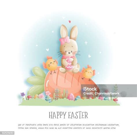 종이 컷 스타일의 귀여운 토끼와 치킨 부활절 카드 벡터 일러스트레이션 귀 부분에 대한 스톡 벡터 아트 및 기타 이미지 귀 부분 귀여운 문화 Istock