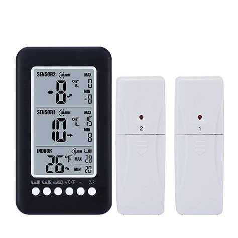 Digital Indoor Outdoor Thermometer Dual Sensor Lcd Display With Trend Indicators Max Min