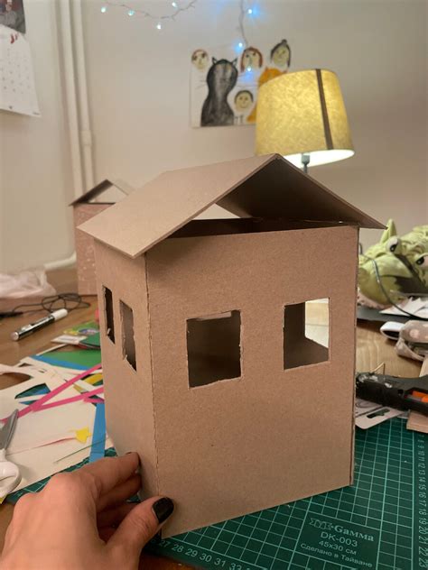 Чертеж дома из картона для детей своими руками шаблоны