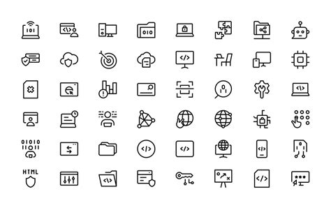 Customizable Coding And Programming Icons Collection Graphics For