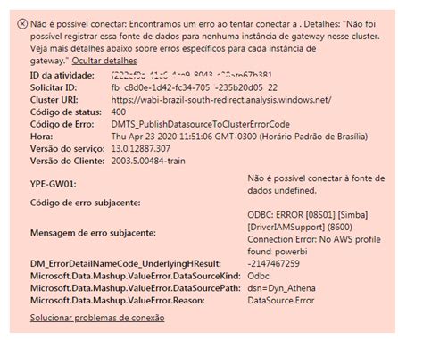 solved problem configuring aws athena gateway connection