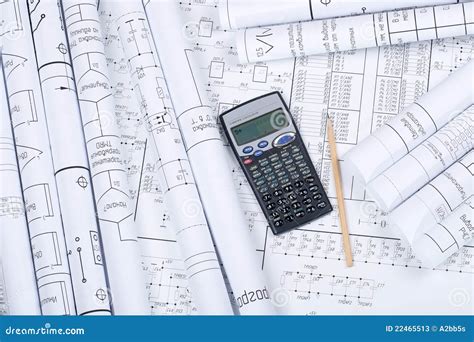 Drawings Calculator Pencil Stock Image Image Of Measurement
