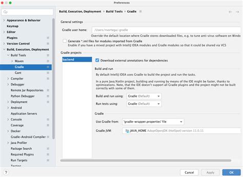 Cannot Change Gradle JVM From Build Execution Deployment Build Tools Gradle IDEs