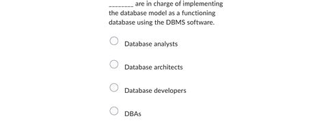 Solved Are In Charge Of Implementing The Database Model As A Chegg Com