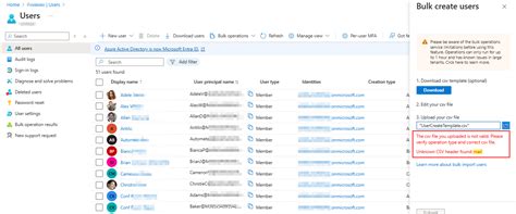How To Create Bulk Users With Email In Azures User Csv Stack Overflow
