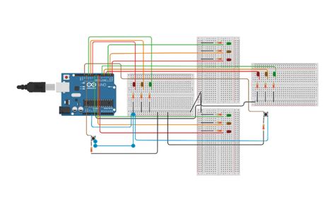 Circuit Design Feux De Croisement Piétons Tinkercad
