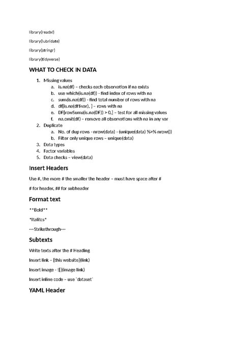 R Markdown Notes Libraryreadxl Librarylubridate