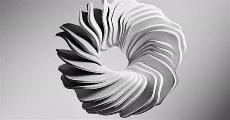 3d Animation Render Of Abstract Ring Rotating Smooth Hypnotic Pattern