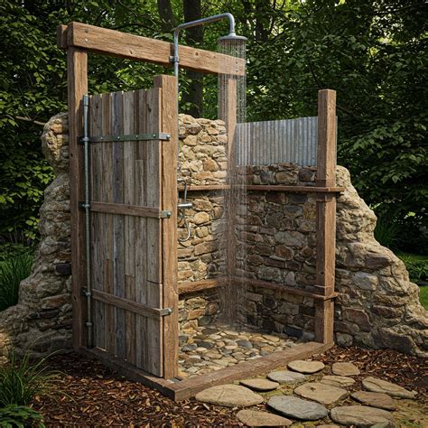 15 Rustic Outdoor Shower Ideas To Elevate Your Yard