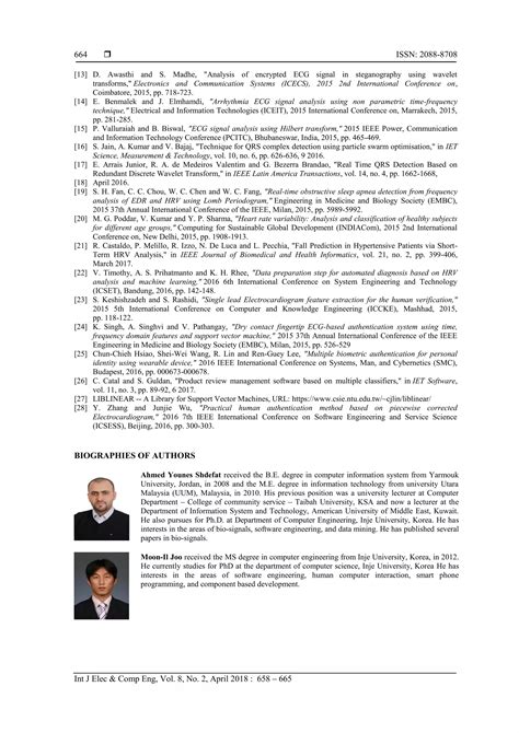 Utilizing Ecg Waveform Features As New Biometric Authentication Method Pdf Heart And