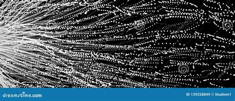 Array With Dynamic Particles D Technology Style Abstract Background Stock Vector