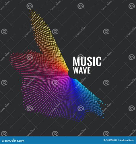 Vector Abstract Background With A Colored Dynamic Waves Line And Particles Stock Vector