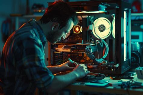 Premium Photo Man Repairing A Computer