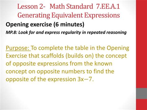 ppt use properties of operations to generate equivalent expression