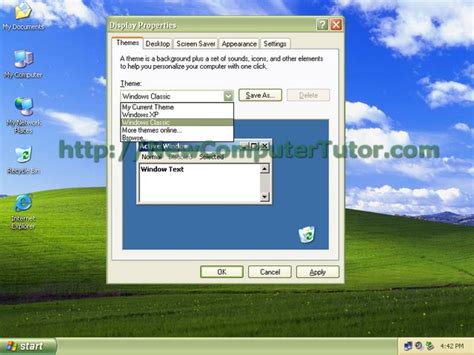 Desktop Properties Of Windows XP Computer Tutor