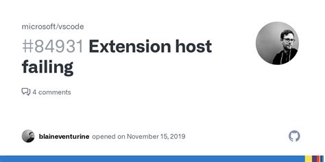 extension host failing · issue 84931 · microsoft vscode · github
