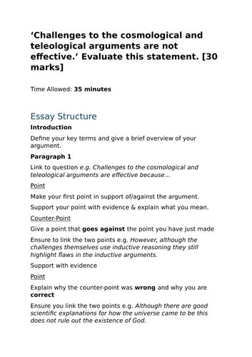 A Level Rs Challenges To Inductive Arguments 30 Mark Essay Model