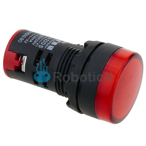 Led Indicator 22mm For 220 Vac For Control Panel Red Roboticx