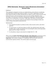 SPSS Homework Bivariate Linear Regression Assignment Instructions Docx PSYC 355 SPSS HOMEWORK