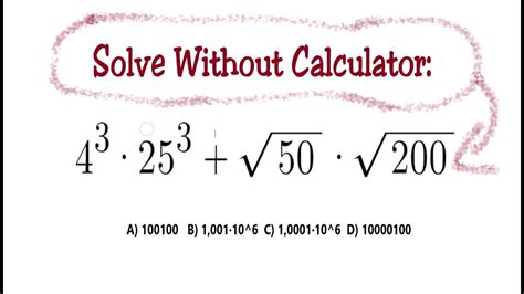 calculate without a calculator roots and powers youtube