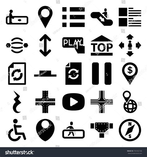 Navigation Icons Set Editable Filled Stock Vector Royalty Free Shutterstock