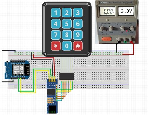 esp8266 connecting a keypad via i2c with pcf8574