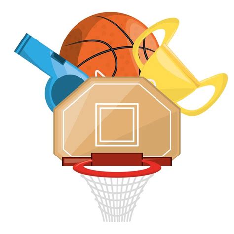 농구 트로피와 경쟁 게임에서 승리 프리미엄 벡터